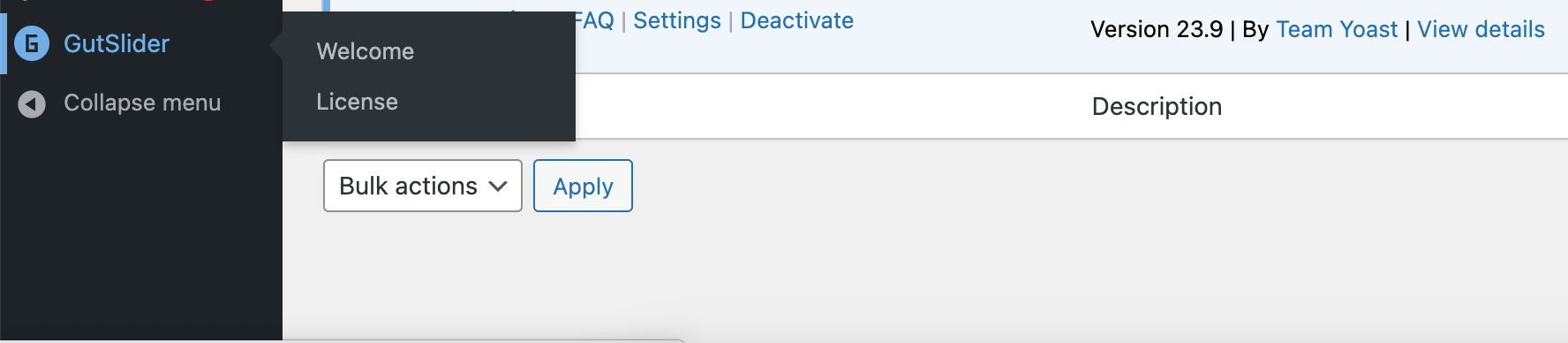 Admin Menu - GutSlider