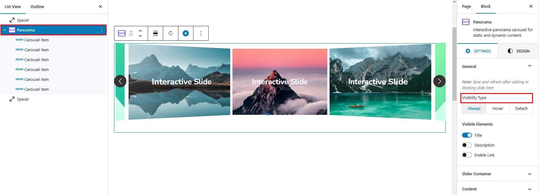 Visibility Type - GutSlider