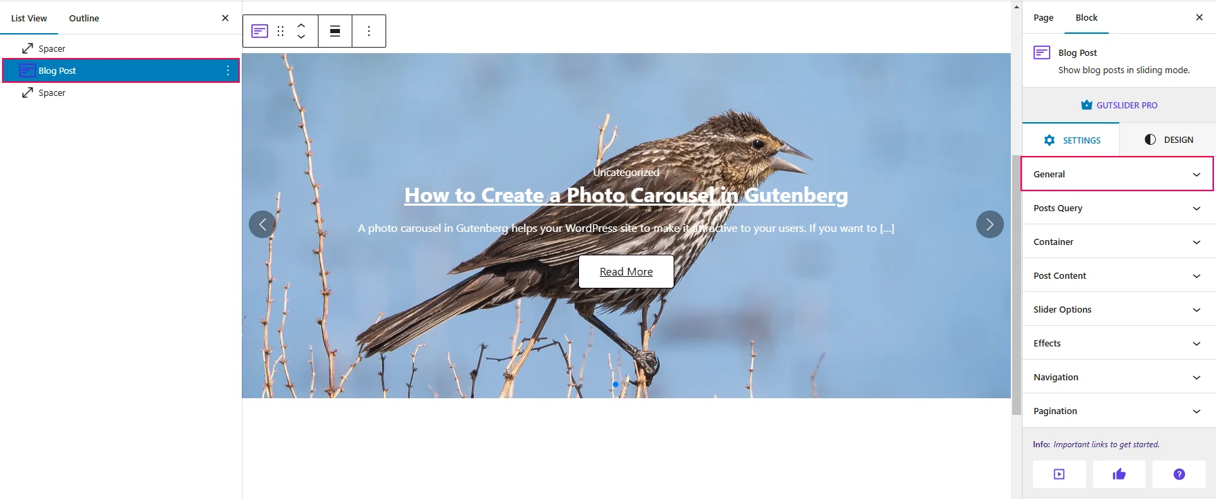 General Settings - GutSlider