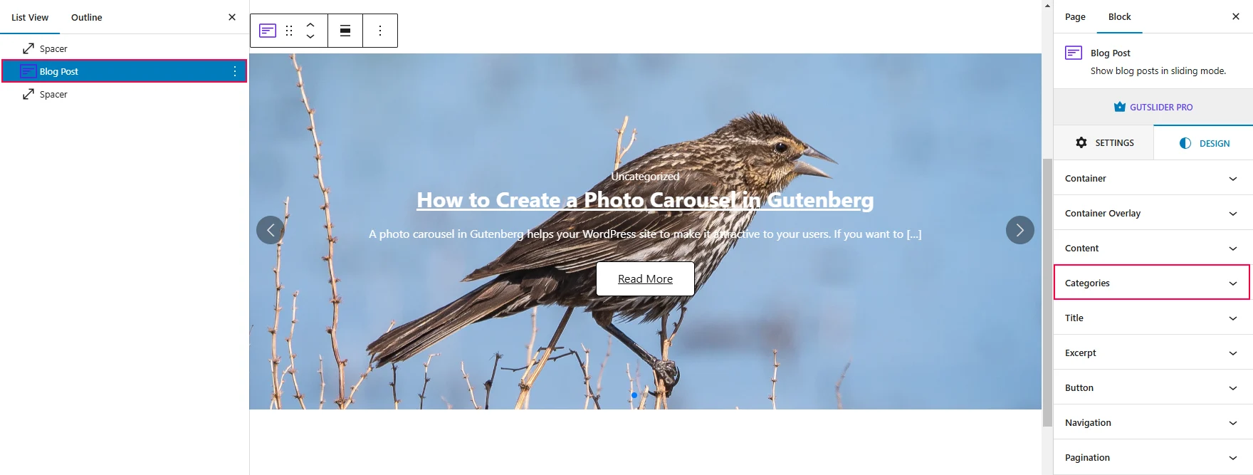 Style: Categories - GutSlider